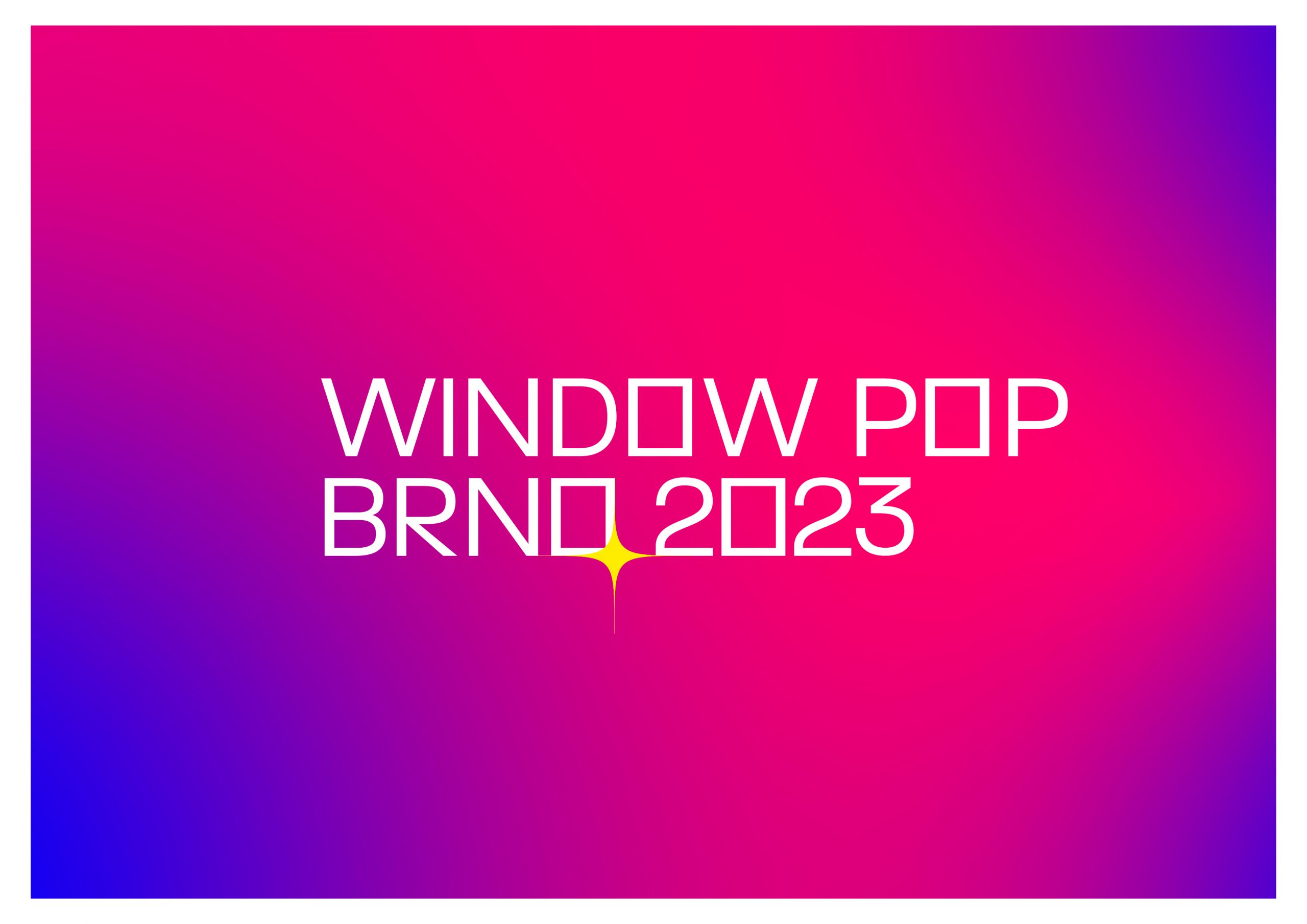 WINDOW POP DESIGN AWARDS & TALKS - Kreativní Brno